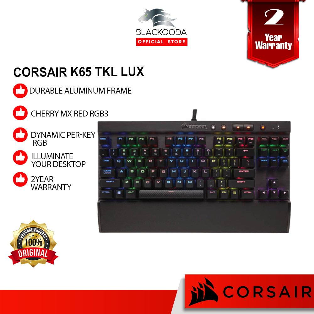 Corsair K65 TKL Lux Mechanical RGB Compact Wired Gaming Keyboard ...