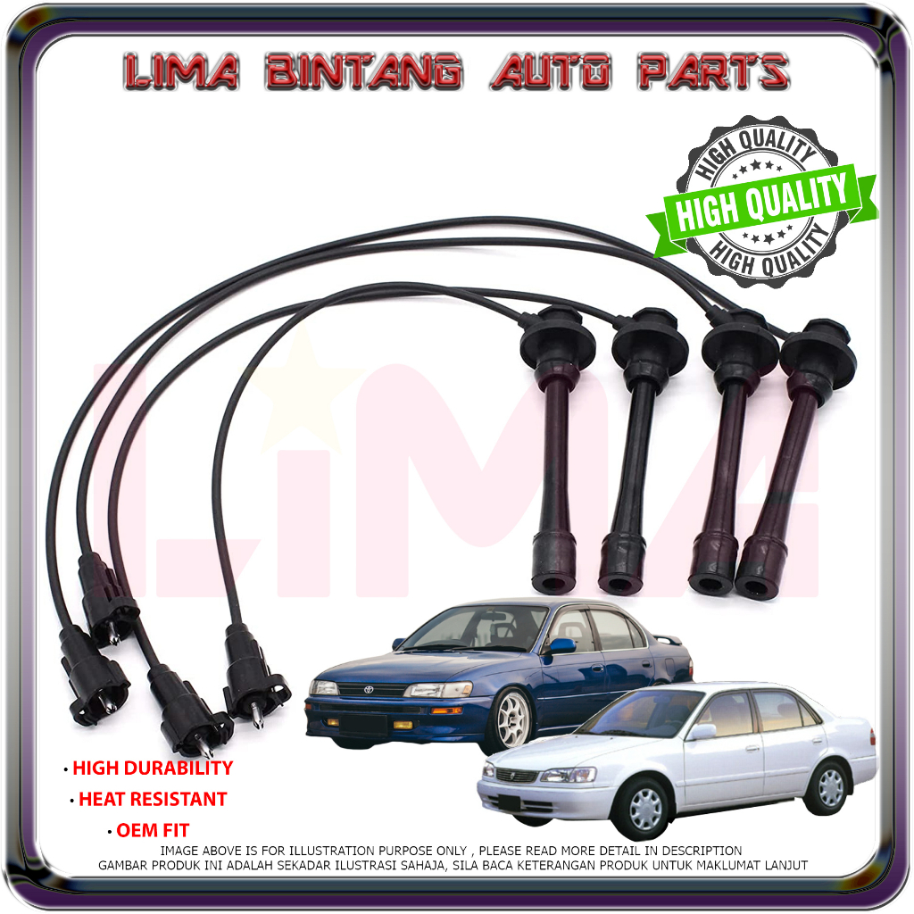 Toyota Corolla AE101, AE111 Spark Plug Cable Wire High Quality | Shopee ...