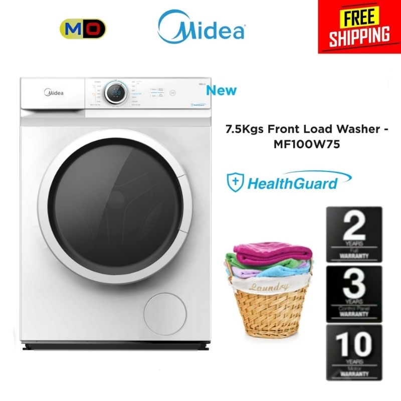 Midea Washing Machine (7.5KG) Quick Wash Front Load Washer MF100W75 ...