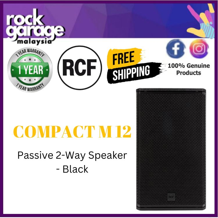 RCF COMPACT M 12 Passive 2-Way Speaker - White / Black ( COMPACTM12 ...