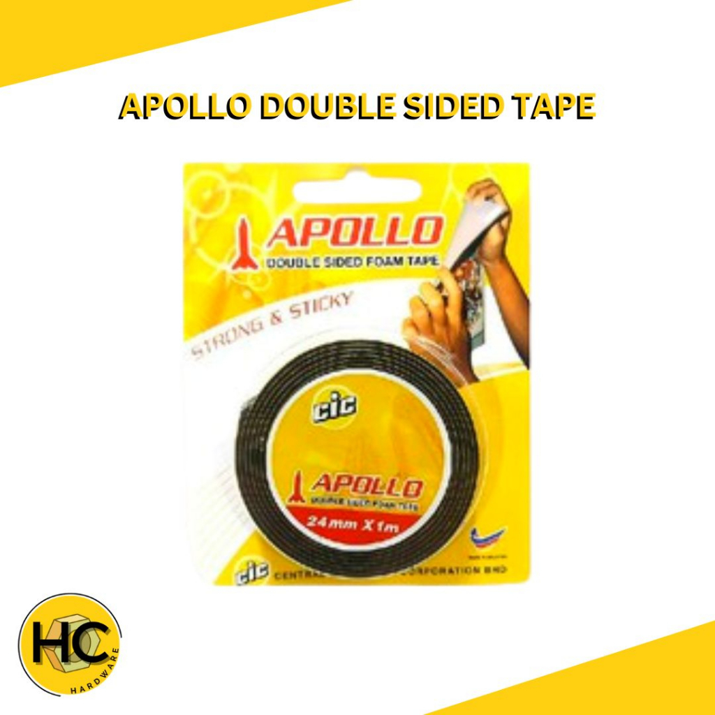 APOLLO DOUBLE SIDED FOAM TAPE 12mm\18mm- FOAM BLACK STRONG | Shopee ...