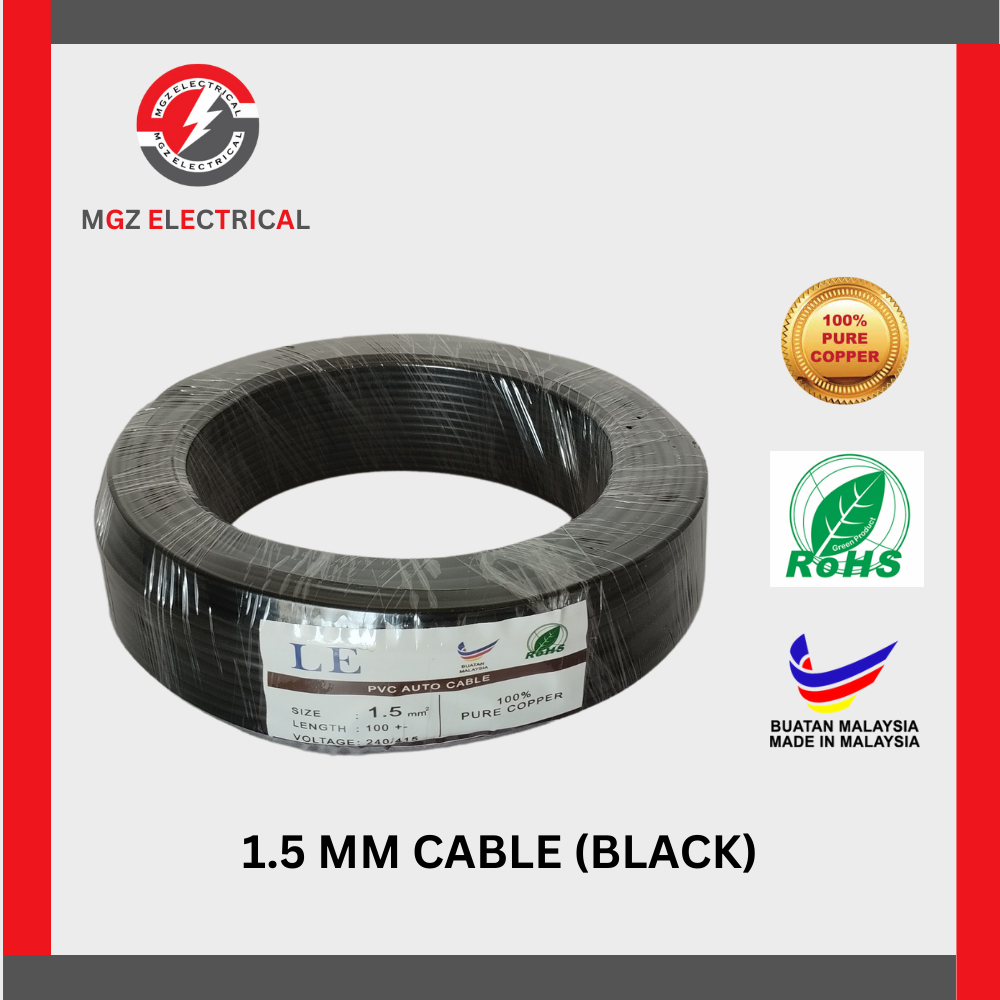 1.5 MM & 2.5 MM PVC Auto Cable/Electrical Cable (100% Pure Copper) | Shopee Malaysia