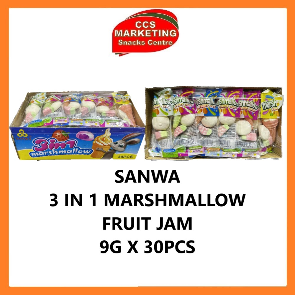 CCS Sanwa 3 In 1 Marshmallow Fruit Jam ( 9g x 30pcs ) | Shopee Malaysia
