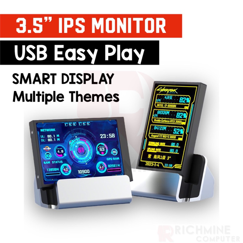 {ReadyStock} 3.5” Screen IPS Monitor Display Sensor Panel gaming casing ...