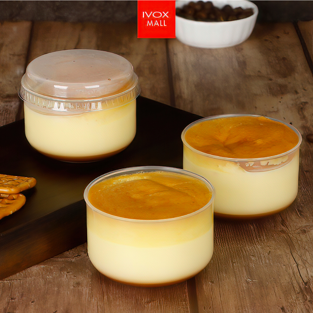 150ml Caramel Baking Pudding Cup With Lid | Dessert Jelly Yogurt Ice ...