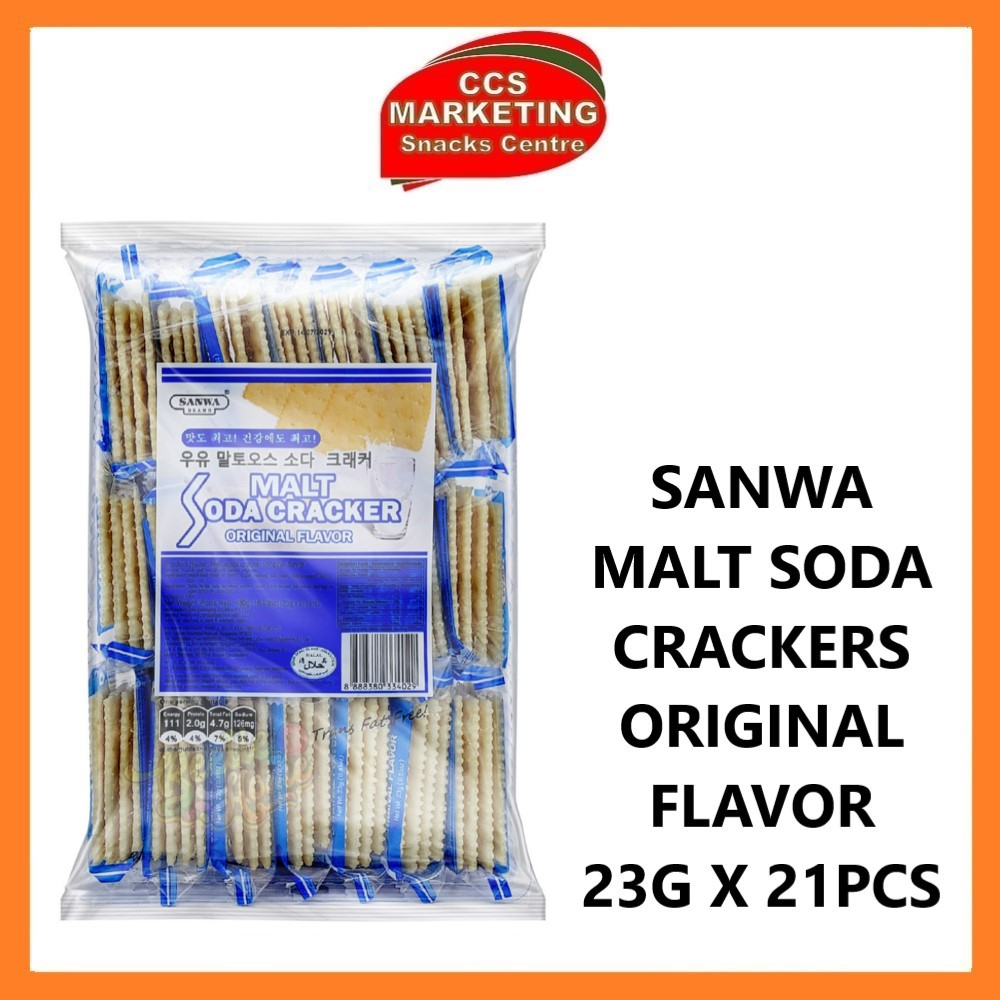 CCS Sanwa Malt Soda Crackers Original Flavor ( 23g x 21pcs ) | Shopee ...