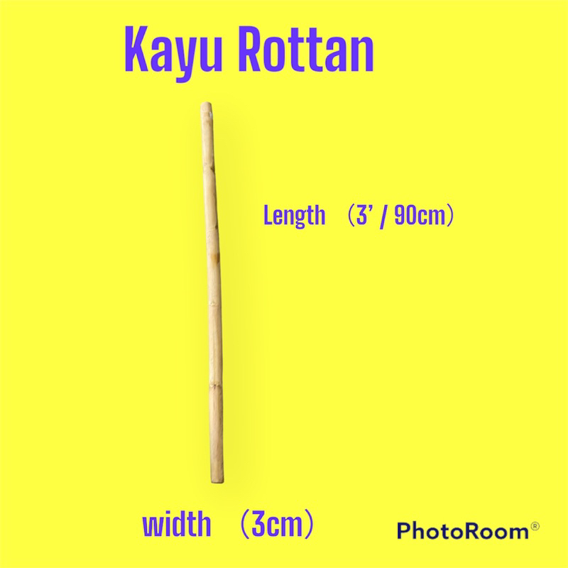 KAYU [Length 3‘ / 90cm] Silat Stick - Wushu Stick - Toya Rattan ...