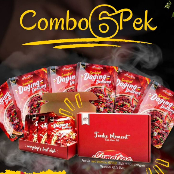 Combo 6 Pek Sumatraa Sambal Daging Dendeng Sumatraa Sambal Daging ...