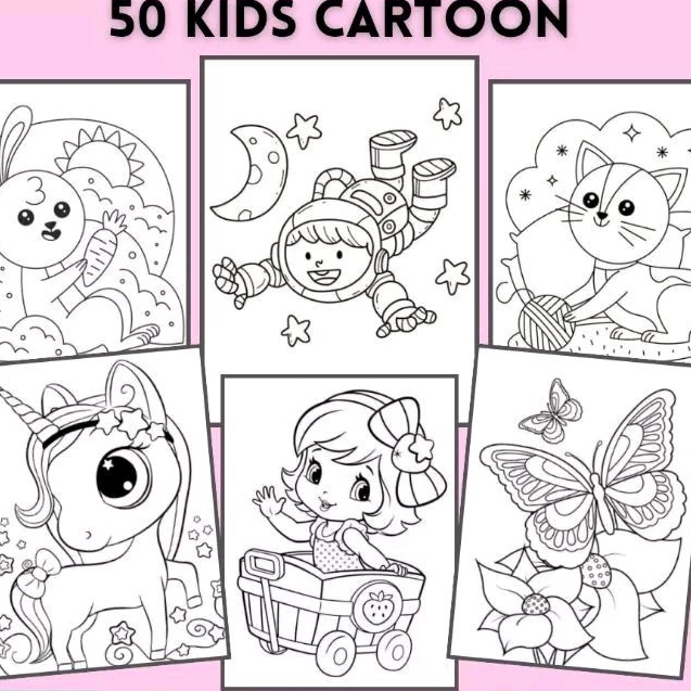 [akakprint] colouring sheets A5 size 50pcs MIX CARTOON busy book ...