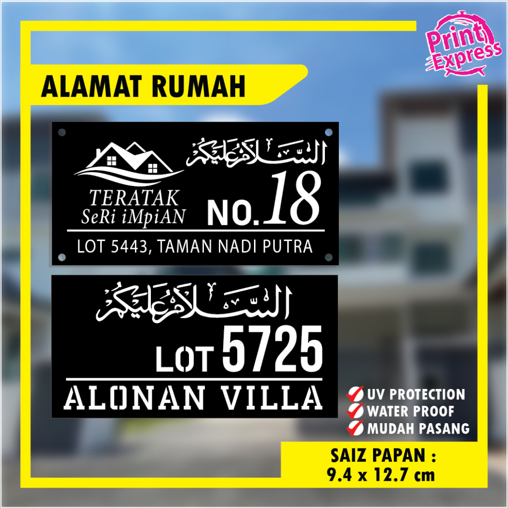 🔥 PLATE ALAMAT RUMAH CUT PETAK ACRYLIC DOUBLE LAYER | Shopee Malaysia