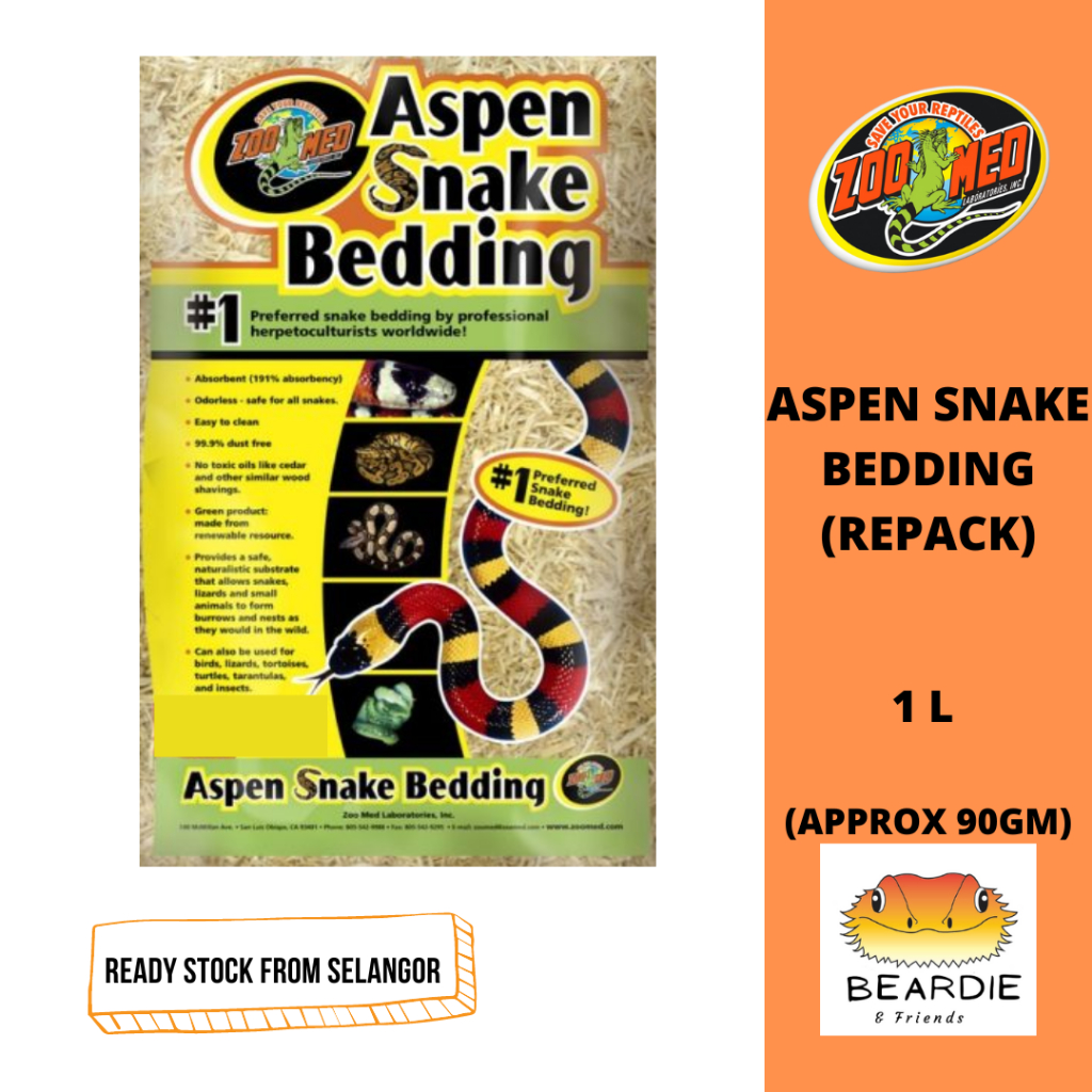 ZOOMED ASPEN SNAKE BEDDING 1L SNAKE LIZARD SMALL ANIMAL BURROW NEST ...