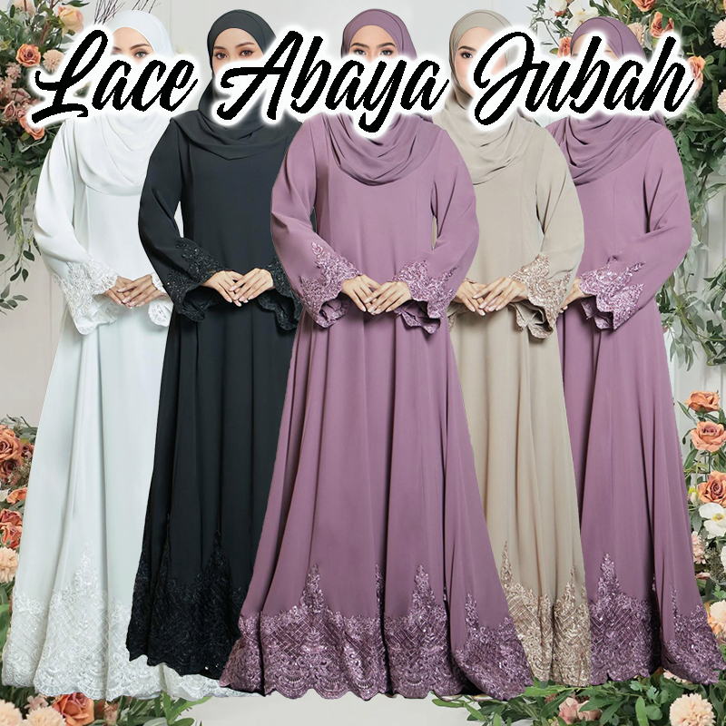 ERYNA ABAYA Jubah Muslimah Lace Jubah Abaya Jubah Abaya Sulam Tunang ...
