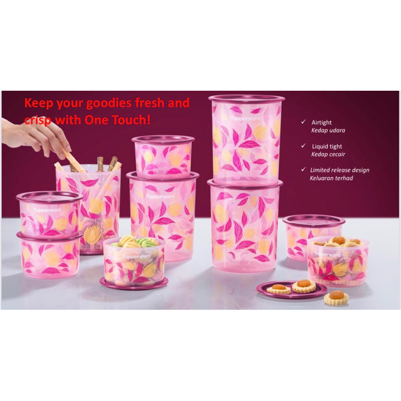 Tupperware Petalz One Touch Canister Small /Topper Junior | Shopee Malaysia