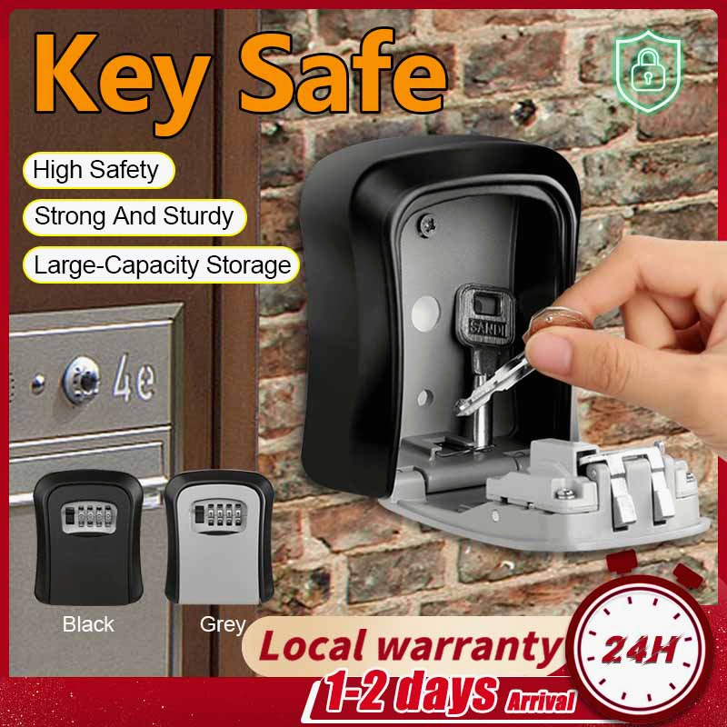Key Safe Box Wall Mount Numbering Lock Key Storage Lock Box 4 Digits ...