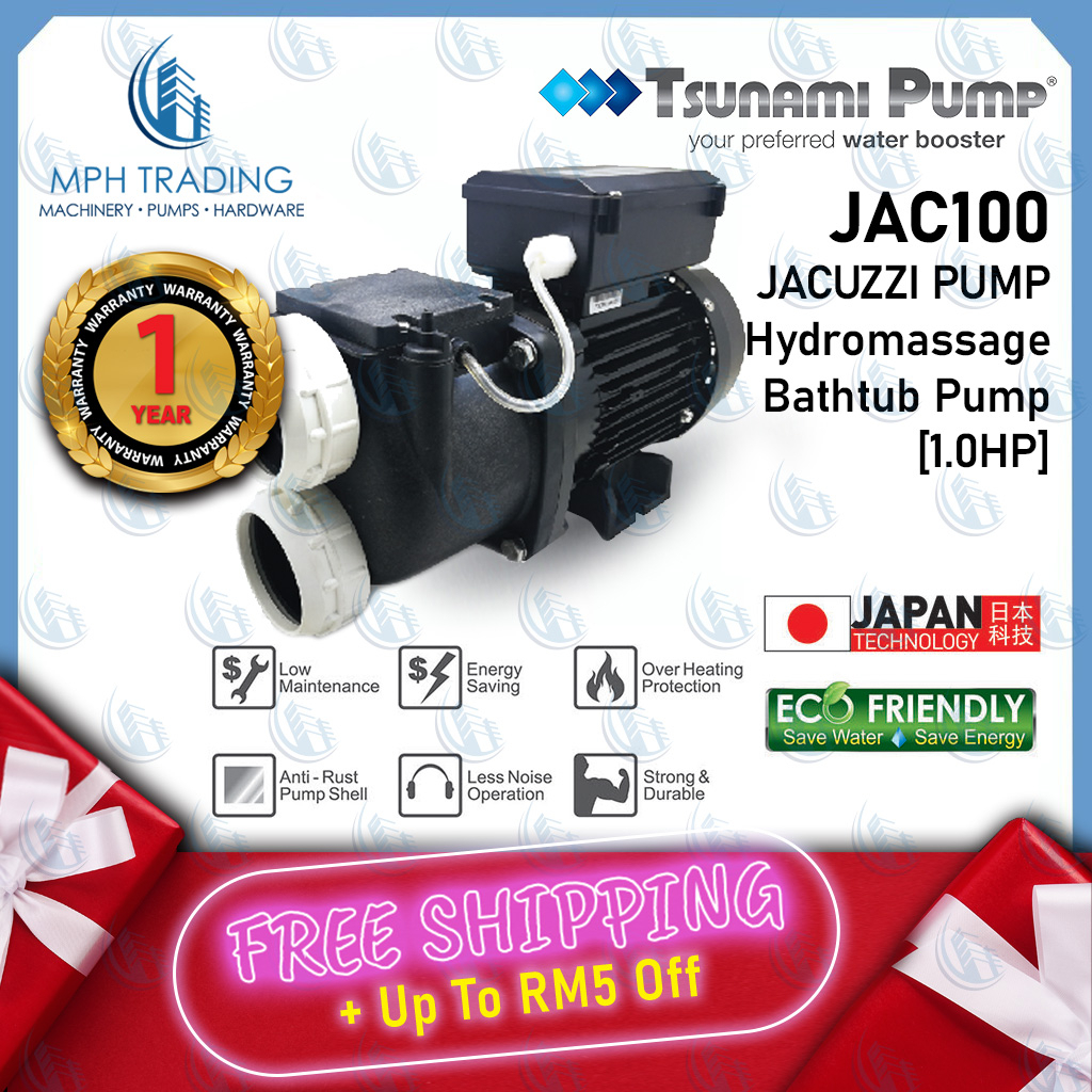 Tsunami Pump JAC100 JAC1500 Jacuzzi Pump Hydromassage Bathtub Pump [1.0 ...