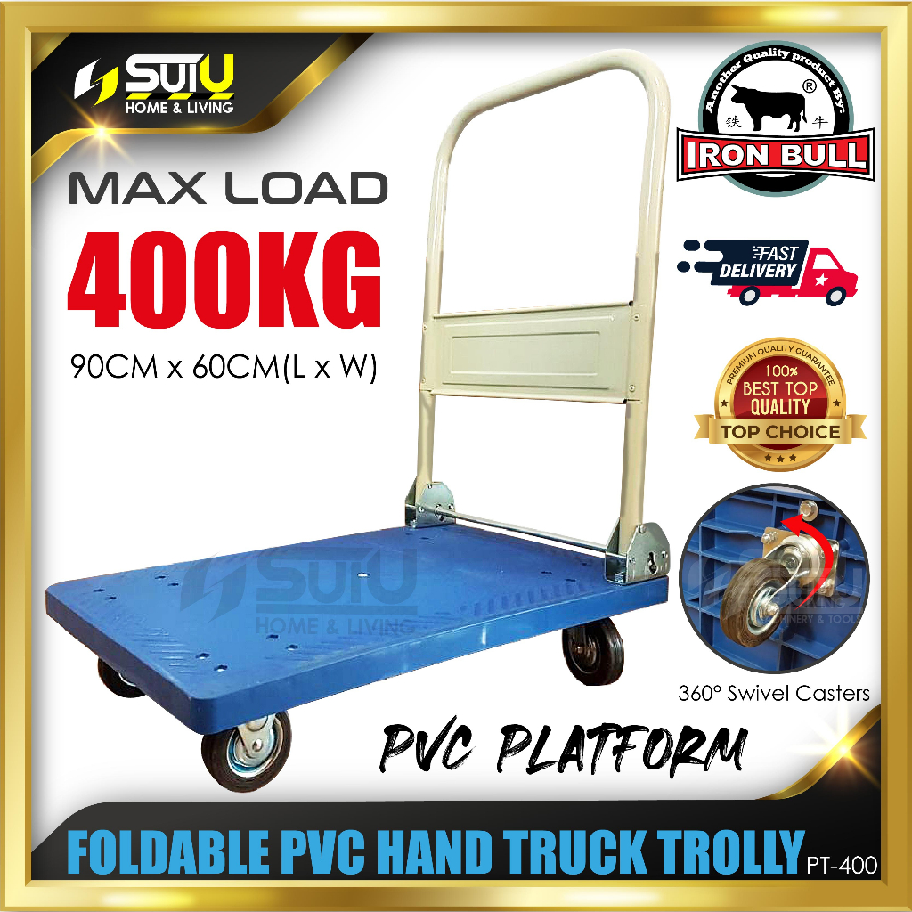 IRON BULL PT-400 / PT400 400KG Foldable PVC Hand Truck Trolley | Shopee ...