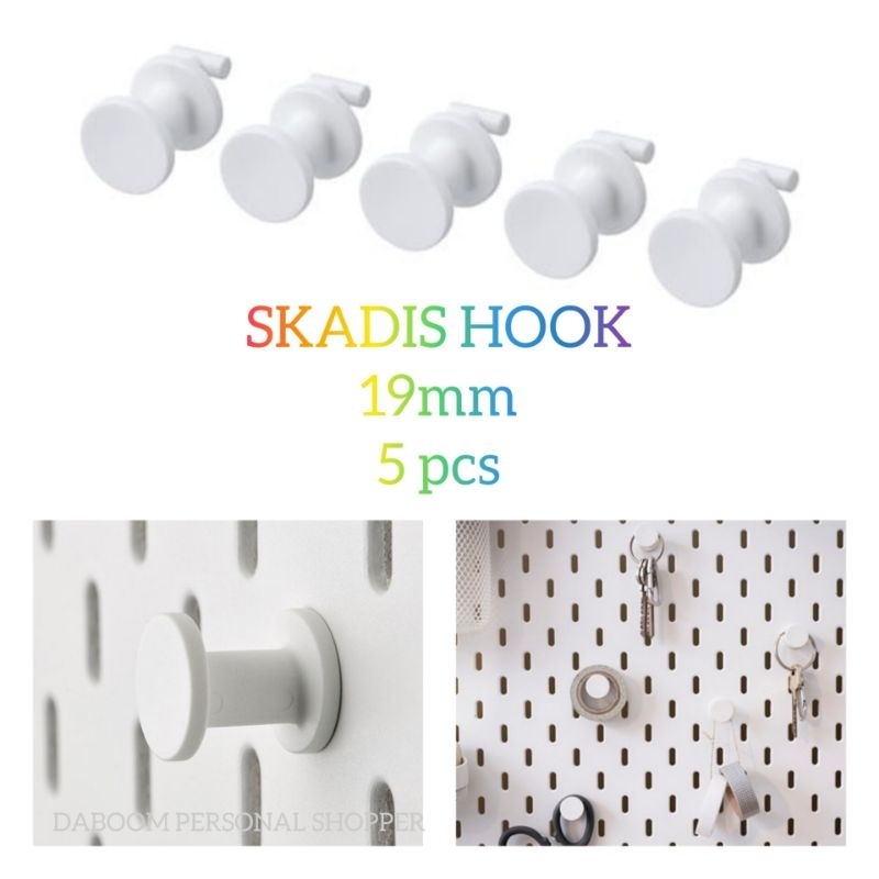 💥IKEA SKADIS PEGBOARD ACCESSORIES💥HOOK 19mm (5pcs) | Shopee Malaysia