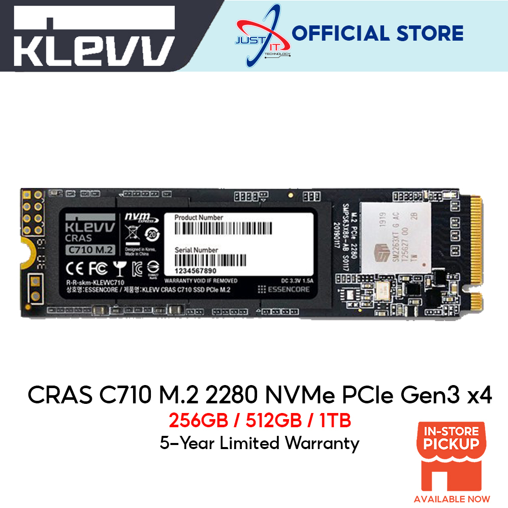 KLEVV CRAS C710 M.2 2280 NVME PCIE SSD (256GB / 512GB / 1TB) | Shopee ...