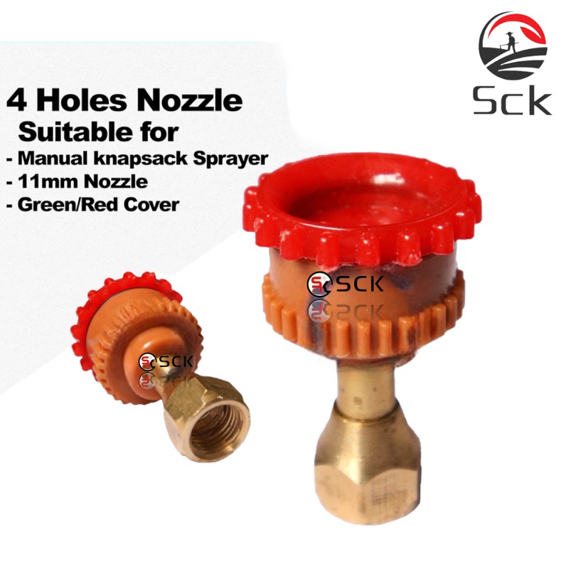 4 Holes Nozzle Manual Knapsack Sprayer Nozzle/Kepala Tembaga Pam Racun ...