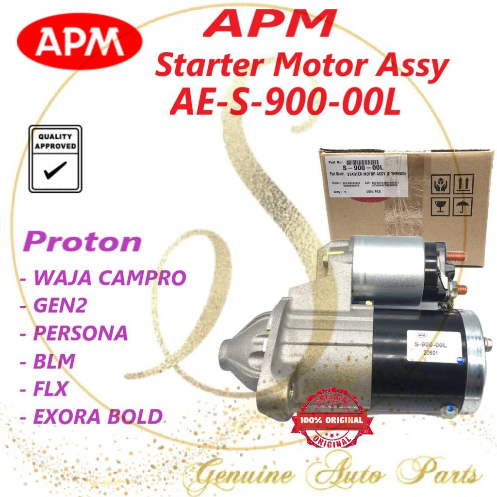 (100% ORIGINAL) APM Starter Motor AE-S-900-00L Proton BLM Waja Campro ...