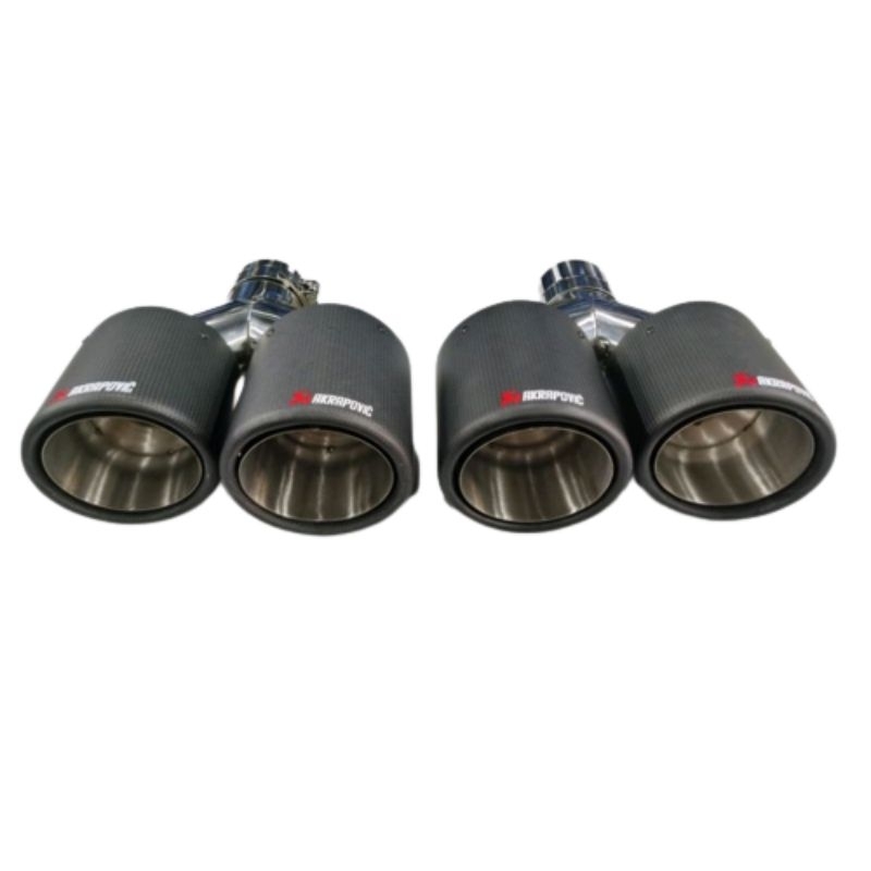 Akrapovic Car Muffler Exhaust Matte Carbon Fiber Stainless Steel Twin ...