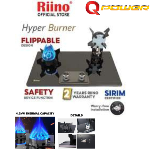 Riino Flippable Tempered Glass Build-In Ultra Slim Gas Stove - XK203G ...