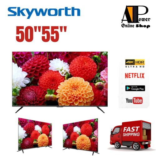 SKYWORTH 50" 55" 4K UHD GOOGLE TV LED-50SUE7600/55SUE7600 | Shopee Malaysia