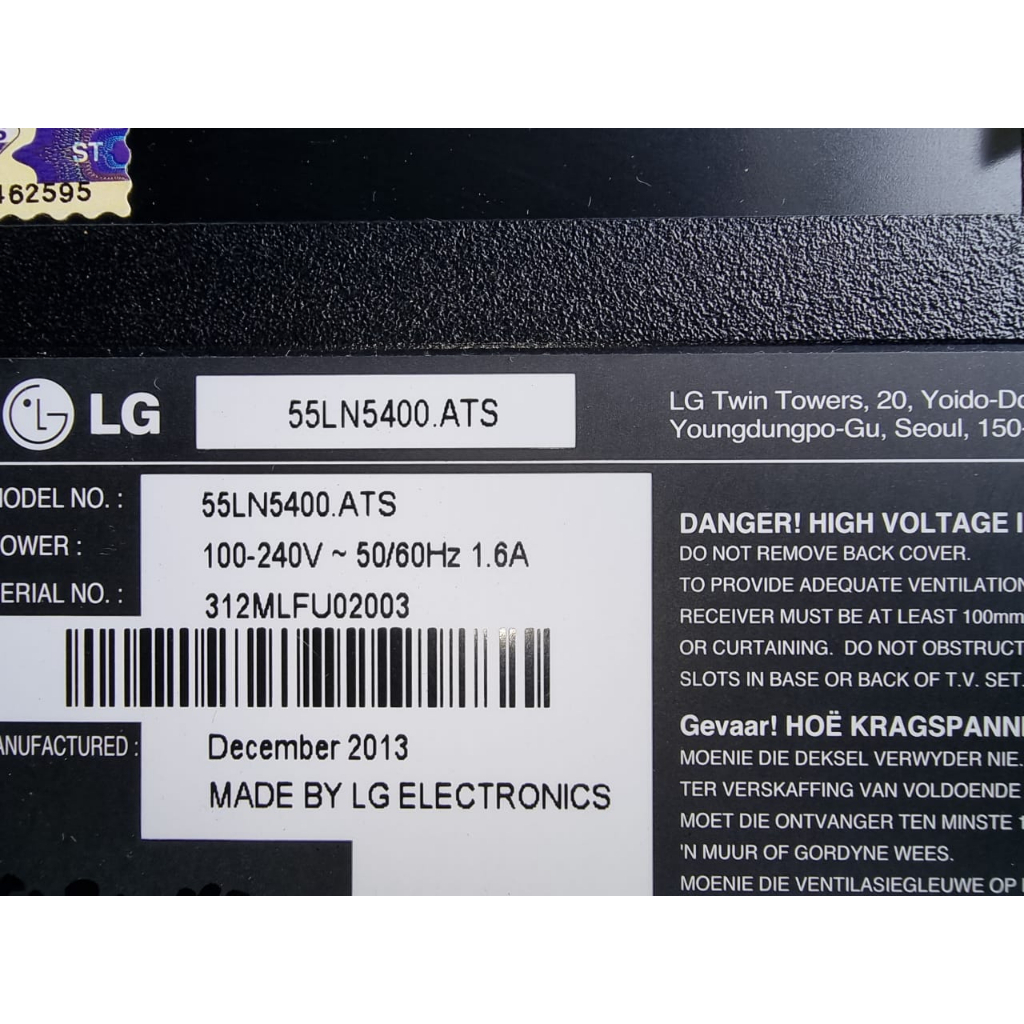 LG 55LN5400 powerboard mainboard tcon speaker ribbon lvds | Shopee Malaysia