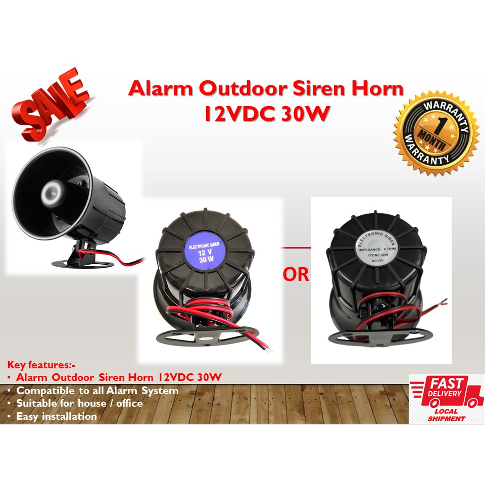 Alarm Outdoor Siren Horn 12VDC 30W - For Alarm System | Shopee Malaysia