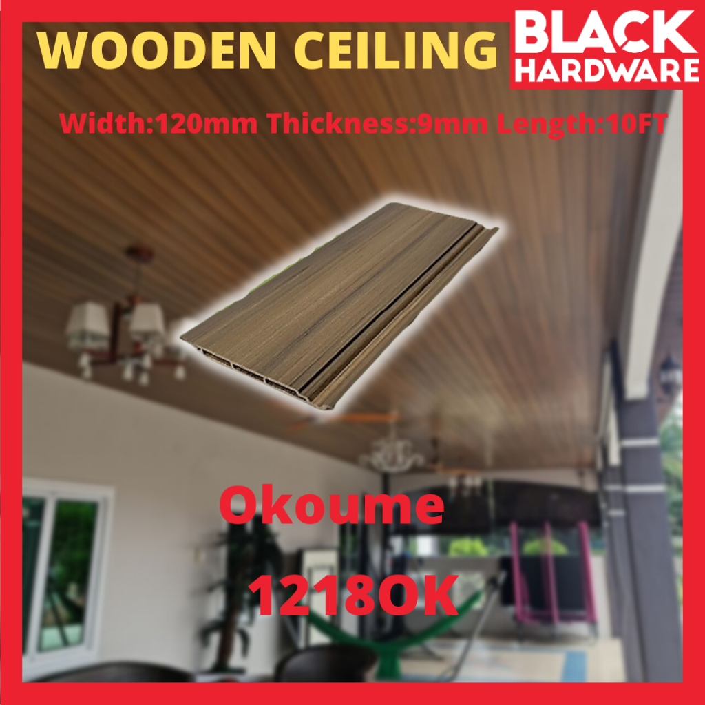 Black Hardware Floor Ceiling Board Papan Lantai Kayu Ceiling Wood ...