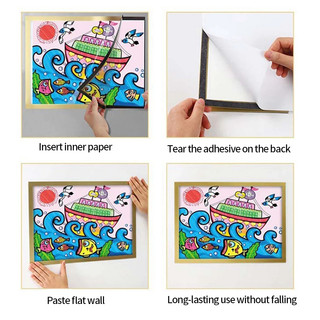 A4 Magnetic Photo Frame Self-adhesive Picture Frame Rectangle Poster ...