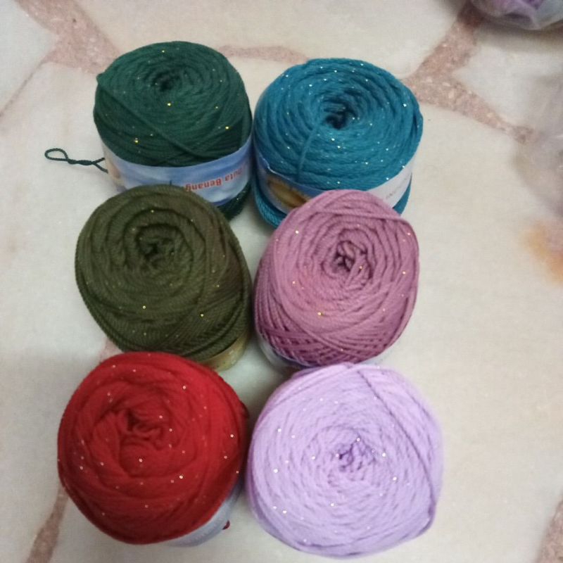 💥READY STOCK💥Poly Indo GLITTER/Poly sunrise yarn/benang Poly Indo ...