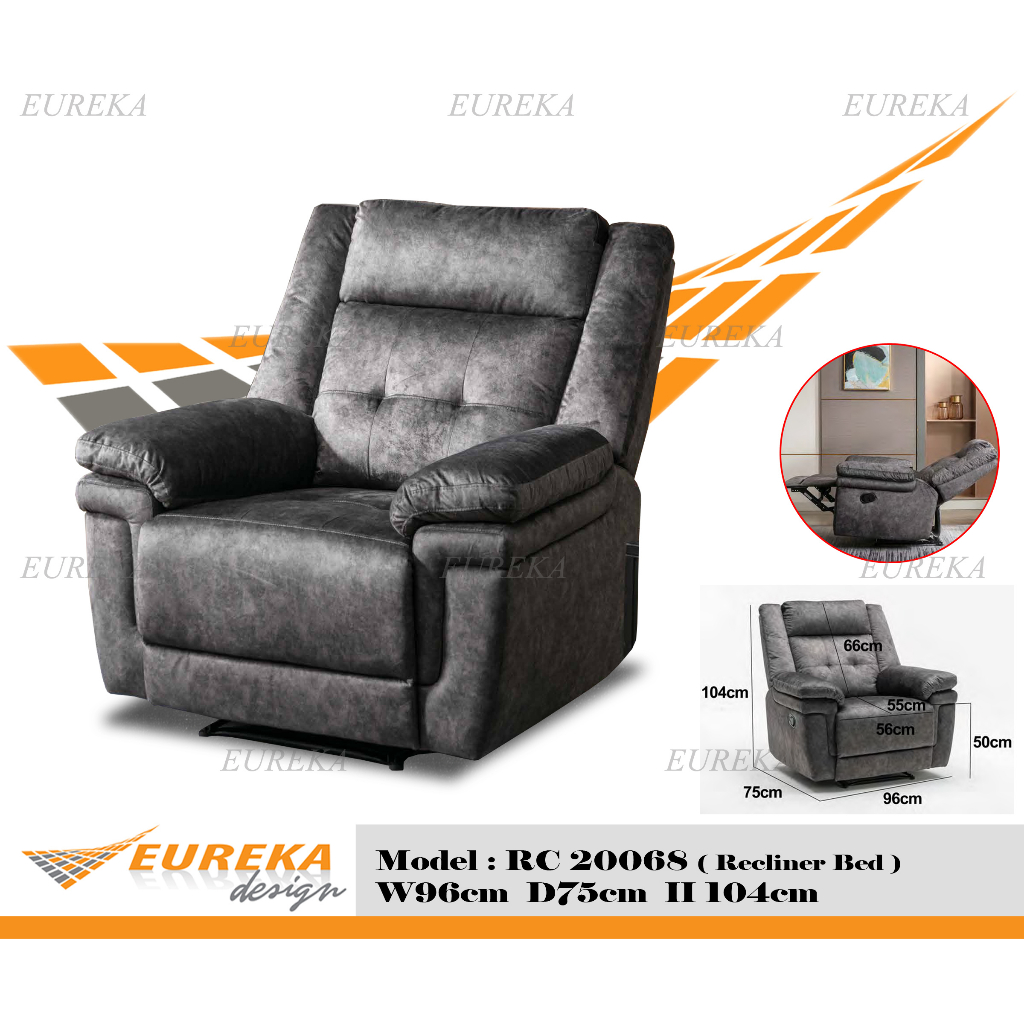 EUREKA Recliner Chair Sofa Upholstery Fabric Modern / Kerusi RC20068 ...