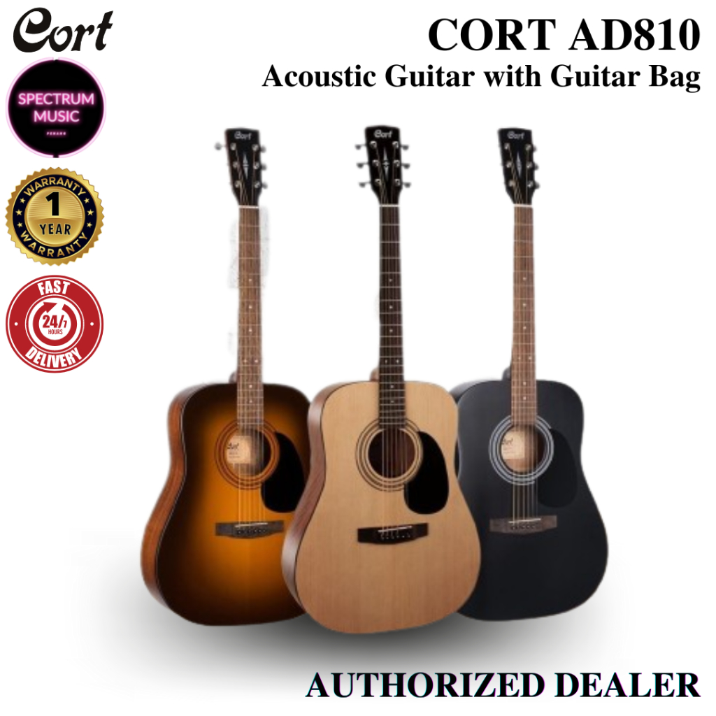Cort AD810 Acoustic Guitar with Guitar Bag | Shopee Malaysia