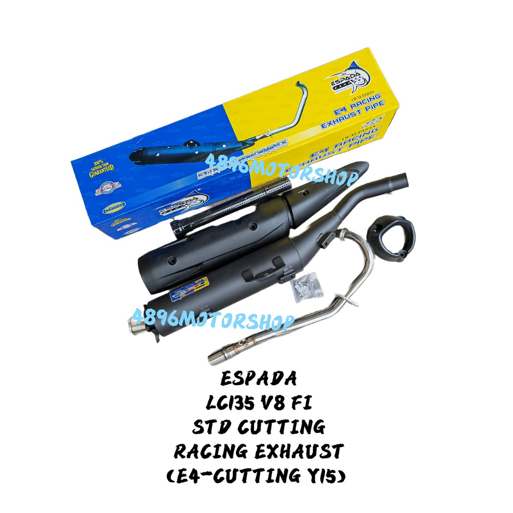 ESPADA E4 V5 II YAMAHA LC135 V8 FI LC 135 STANDARD CUTTING RACING EXHAUST 28MM ( Y15 CUTTING ...