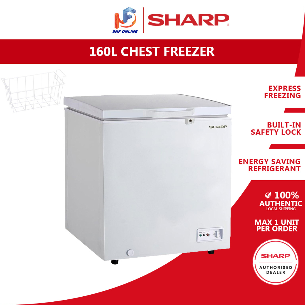 Sharp Peti Sejuk Beku - Chest Freezer With Lock And LED Light (160 L ...