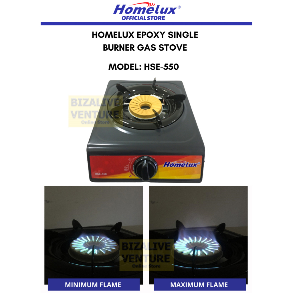 Homelux HSE-550 Single gas Stove Auto Ignition Cooker | Burner Gas ...