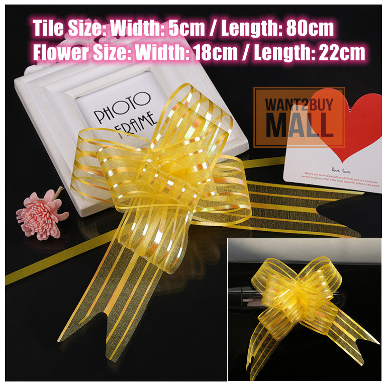 🇲🇾 Wedding Car Christmas Gift Box Packing Handmade Pull Bow Ribbon ...