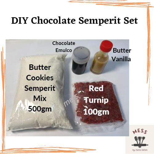 DIY Chocolate Butter Cookies Set / DIY Biskut Semperit Coklat | Shopee ...