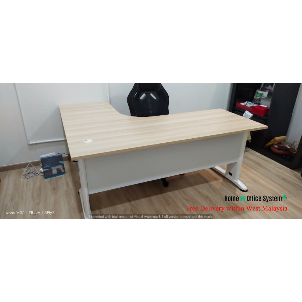 L Shape Office Table With J Metal Leg (5 X 5 and 6 X 5 Feet) - Home And ...