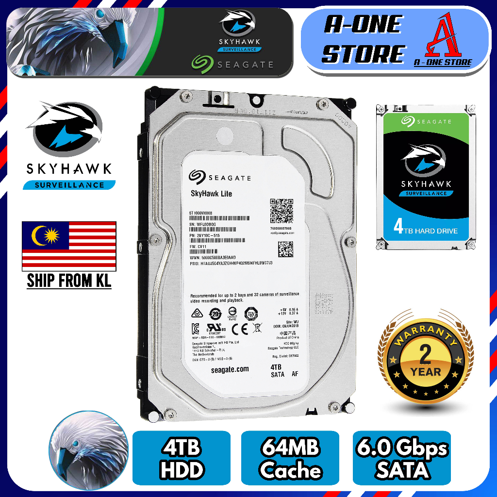 SkyHawk Hard Disk 4TB Surveillance HDD Hard Drive for CCTV spec 4 TB ...