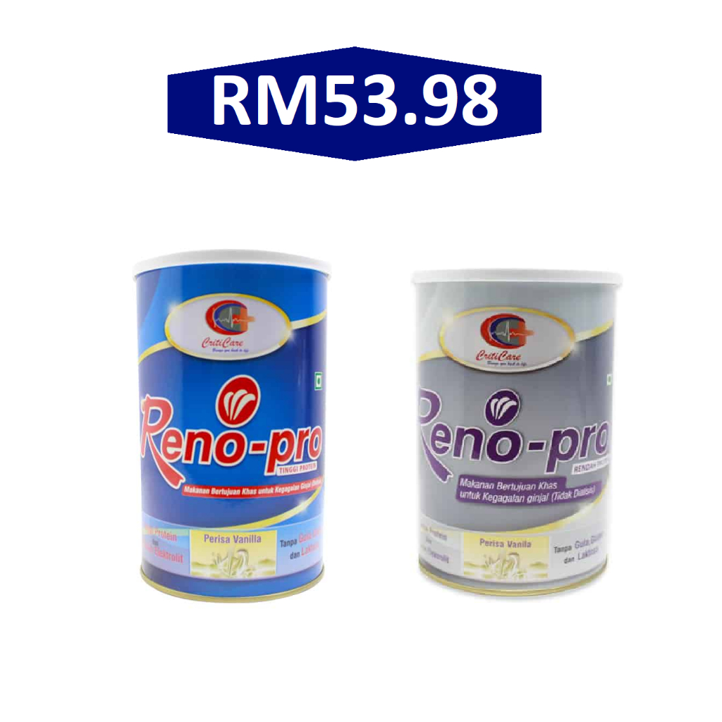 Reno-Pro Susu Milk Powder Vanilla 400g Low or High Protein and ...