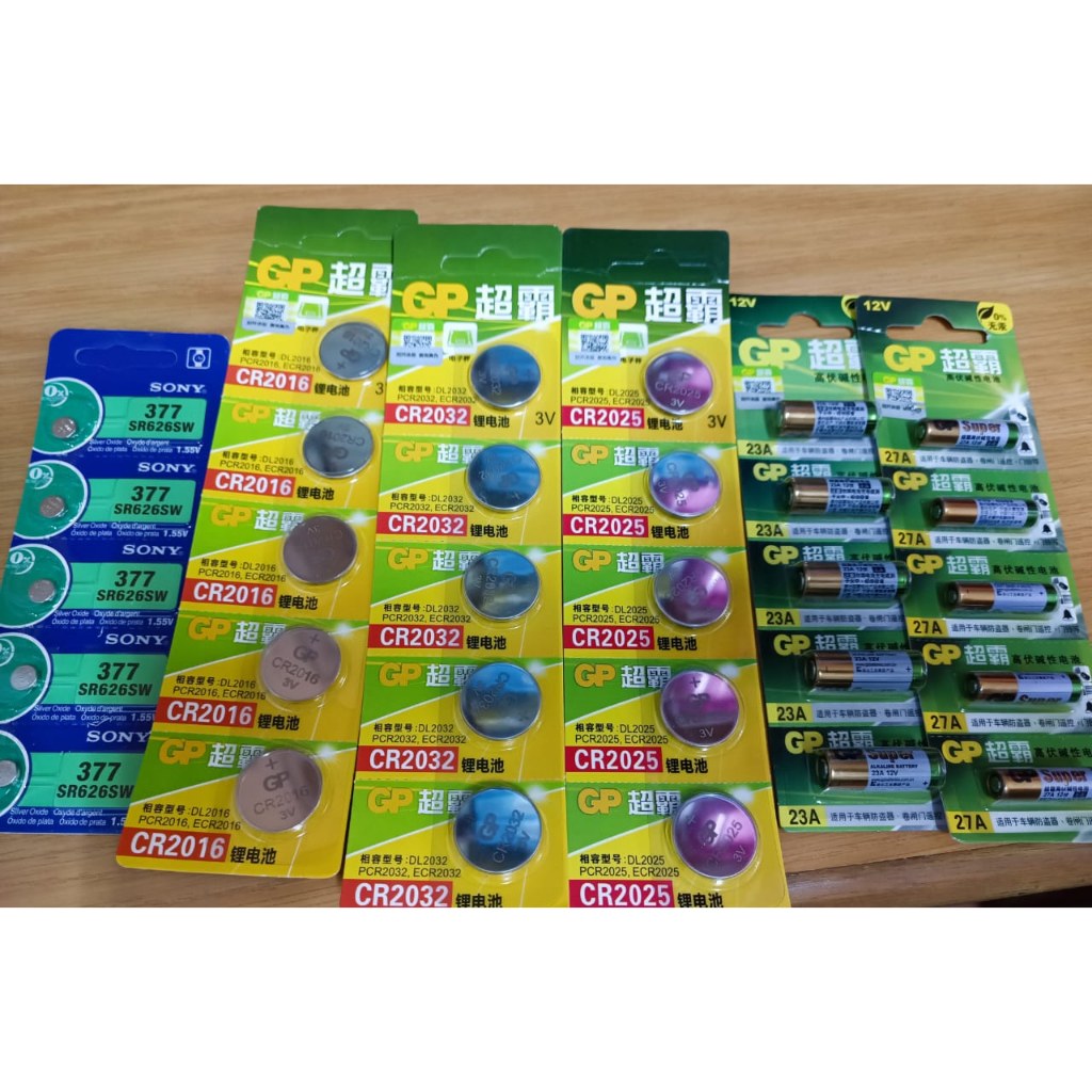 Ready stock lithium battery CR2025 CR2032 CR2016 27A 23A 9V remote battery | Shopee Malaysia