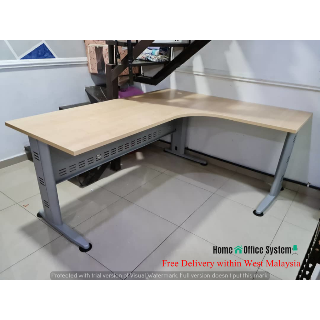 L Shape Office Table With J Metal Leg (5 X 5 and 6 X 5 Feet) - Home And ...
