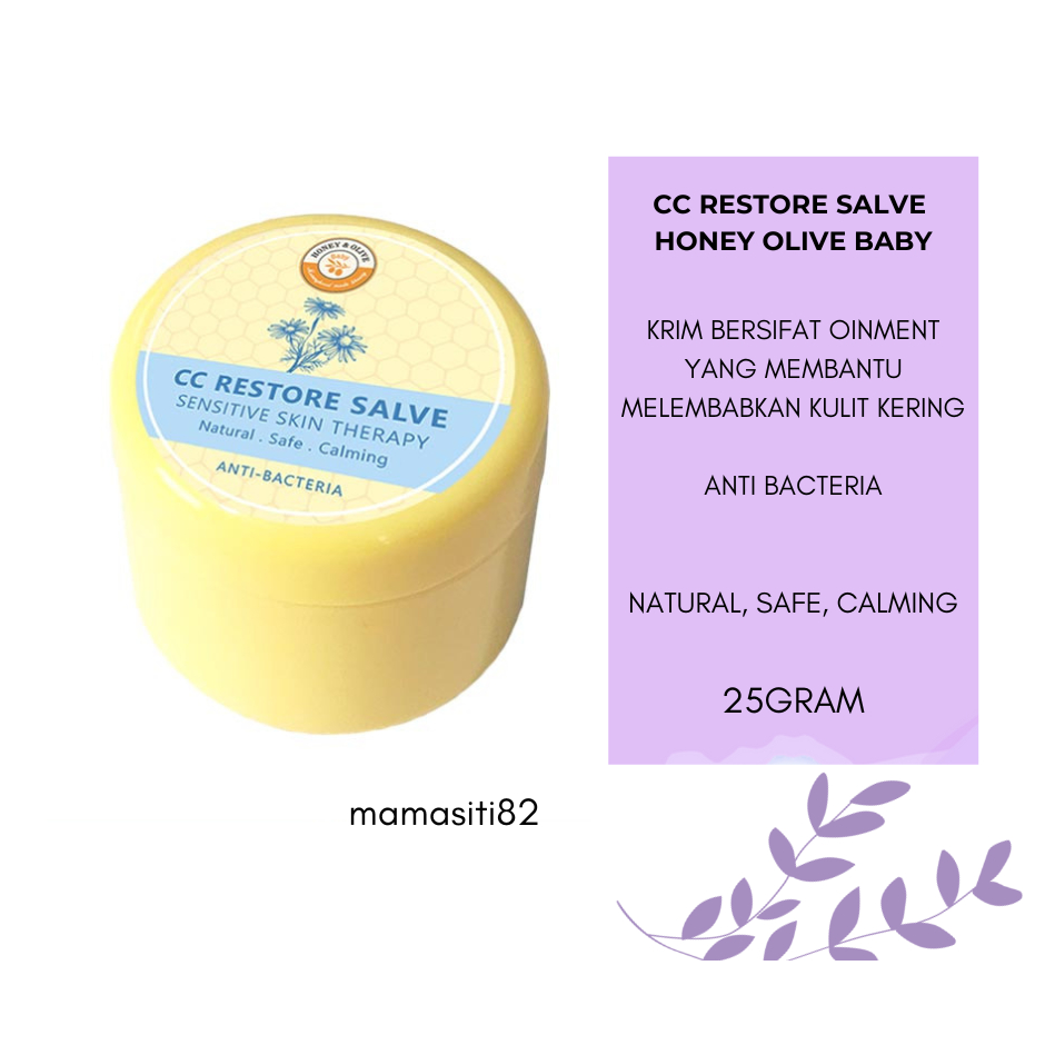 25gram CC Restore Salve Honey Olive Baby Eczema Kulit Kering lembabkan kulit Natural | Shopee ...