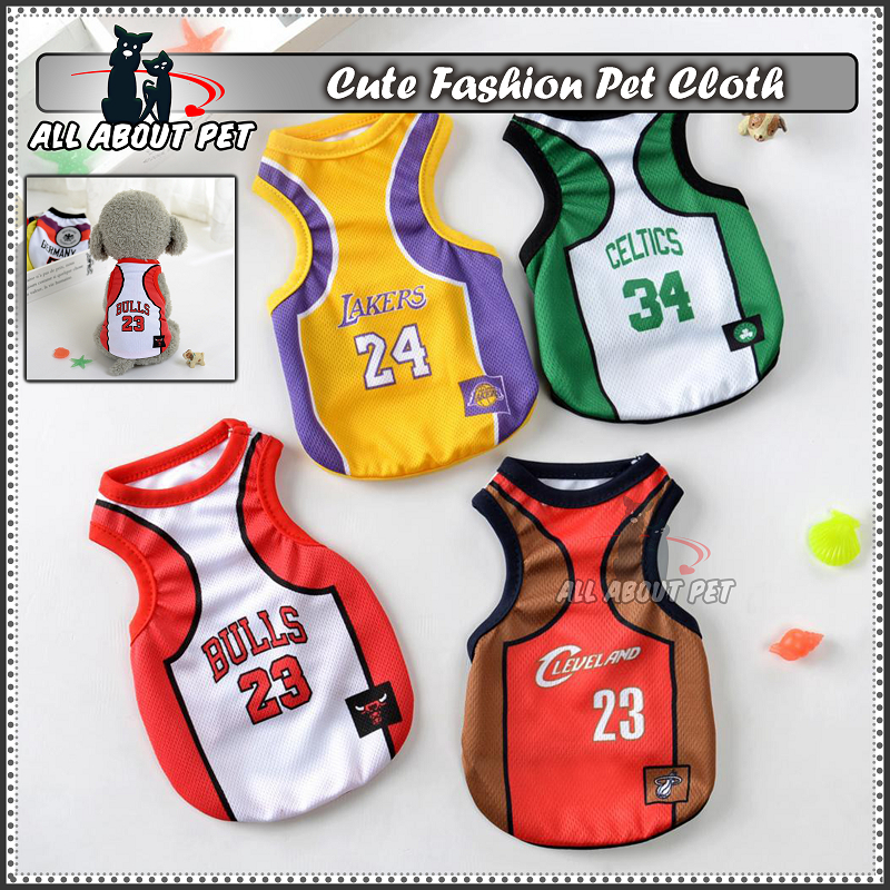 4 Design Polyester Basketball Jersey Cat Clothes Dog Shirt Pet Clothes ...
