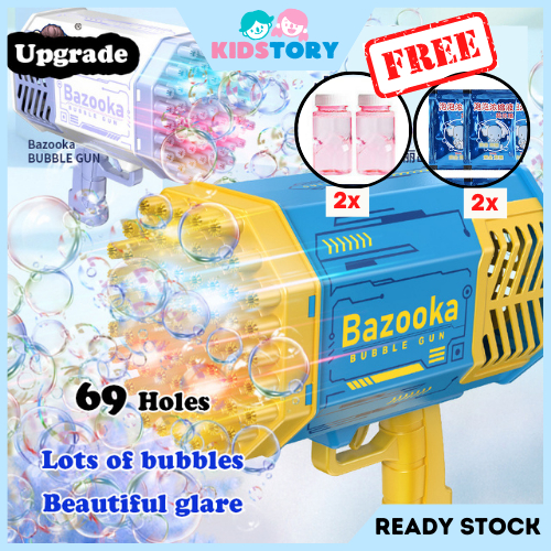 Bazooka Bubble Gun Rocket 69 Holes Bubbles Machine Gun Automatic ...