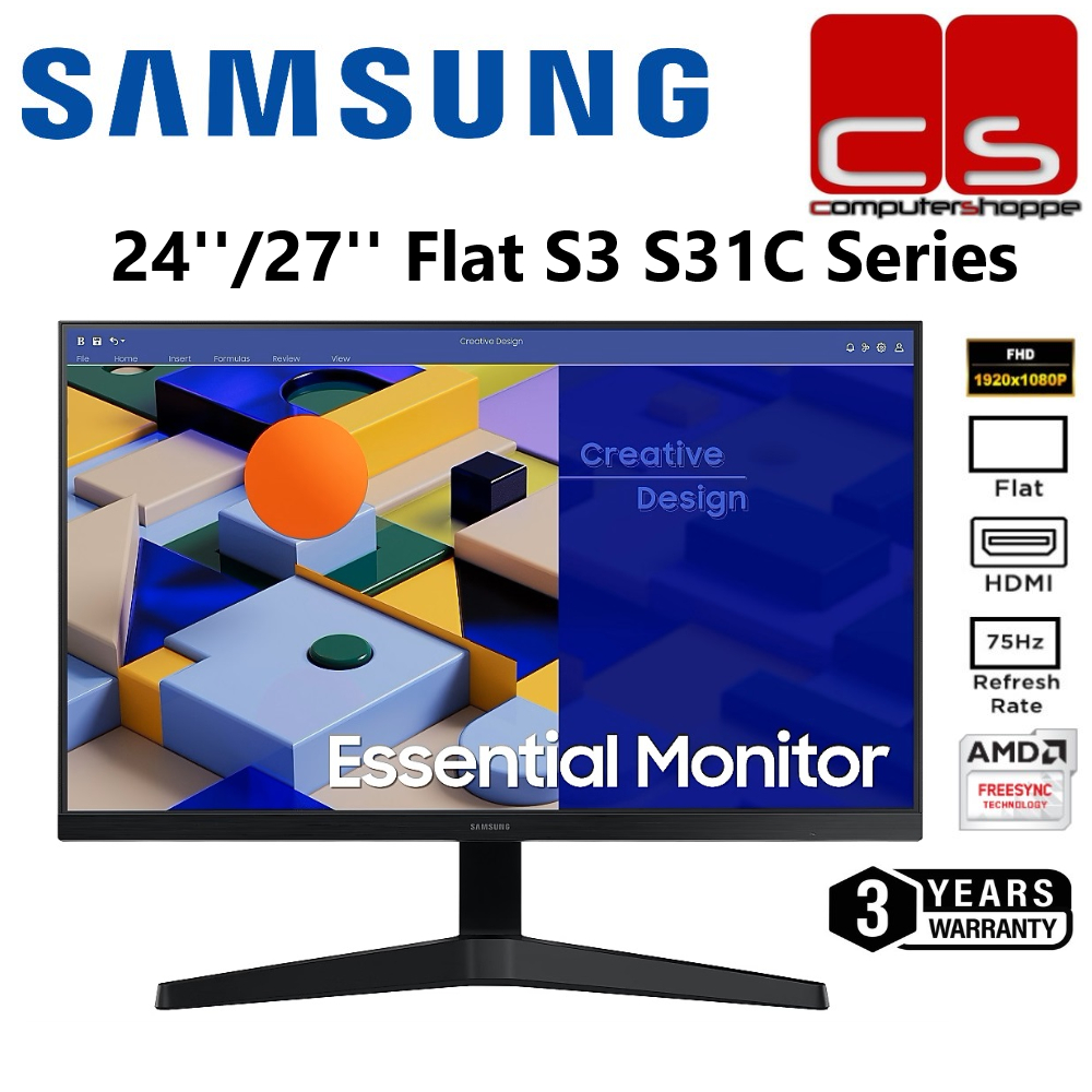 Samsung 24"/27'' Flat FHD 75HZ FREESYNC IPS Monitor - T35/S3 S31C ...