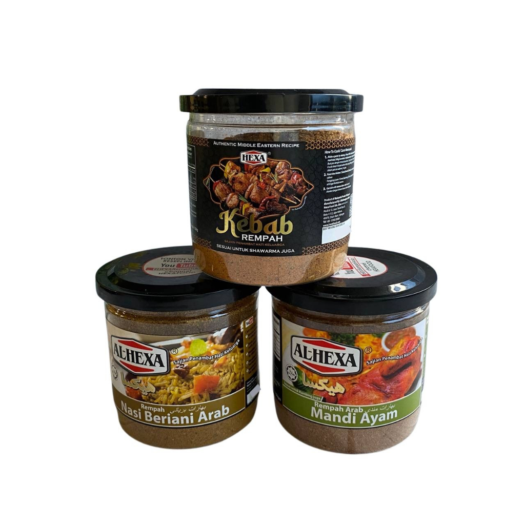HEXA SET D Kebab Shawerma Rempah 150gm Nasi Beriani Arab 150gm Mandi ...