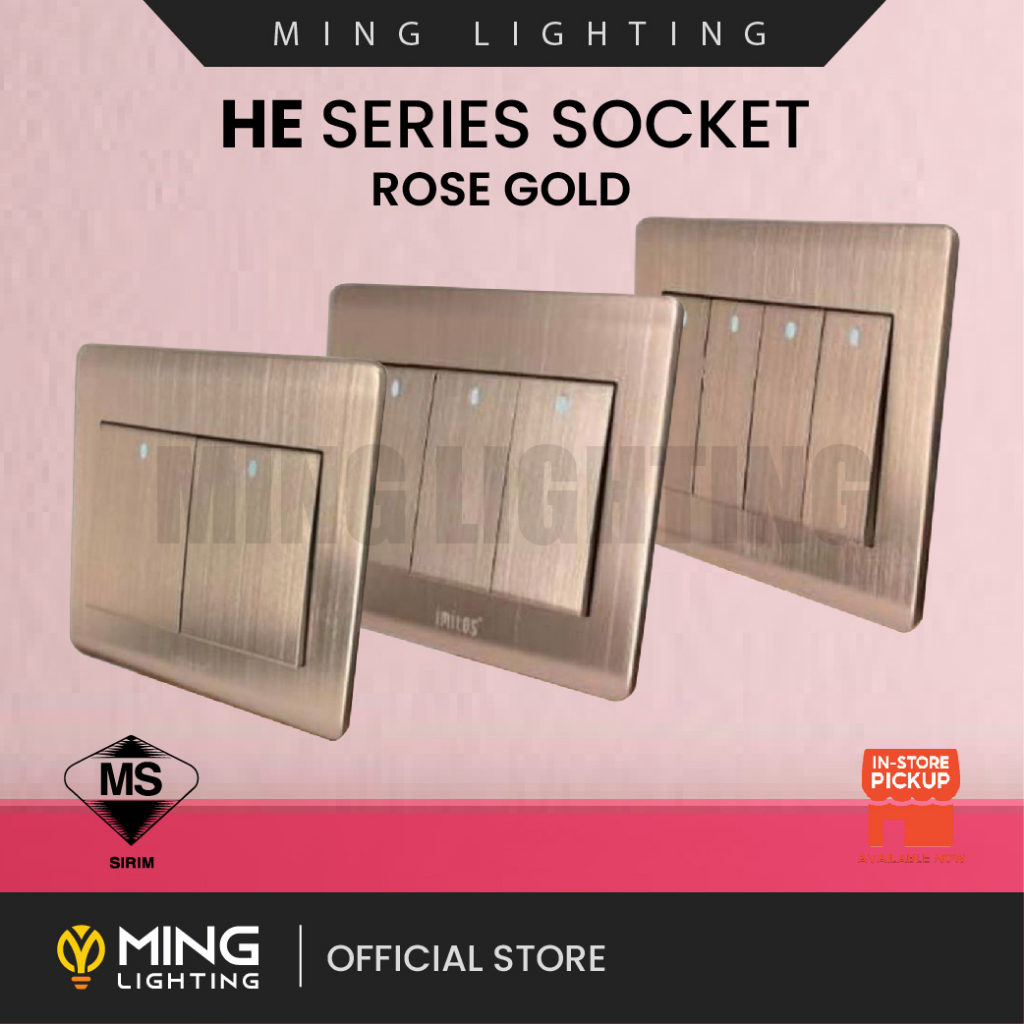 (Sirim) Imitos HE Series Modern Suis Rose Gold Wall Switch Door Bell ...
